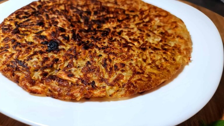 Crispy 2-Ingredient Potato And Onion Cake (Easy Vegan Recipe)